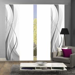 Schiebegardine Home Wohnideen "WUXi", grau, B:60cm H:245cm, Polyester, Gardinen, HxB: 245x60, inkl. Befestigungszubeh&ouml;r