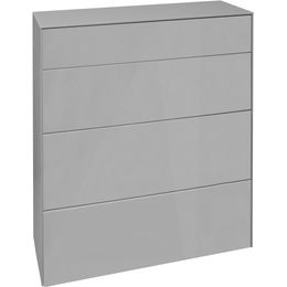 M&auml;usbacher Kommode M&Auml;USBACHER "Imola", grau (kreidegrau matt lack, glas kreidegrau glanz), B:82cm H:89cm T:42cm, Sideboards, Kommode, M&auml;usbacher Kommode mit Glasfront und Glasoberplatte