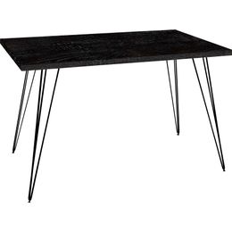 M&auml;usbacher Schreibtisch M&Auml;USBACHER "Big System Office", schwarz (schwarz matt, flamed wood schwarz, schwarz, flamed wood schwarz), B:160cm H:75cm T:70cm, Tische, Schreibtisch, Breite 160 cm