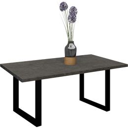 M&auml;usbacher Esstisch M&Auml;USBACHER "Big System Metall", schwarz feinstruktur, graphit, schwarz feinstruktur, graphit, B:160cm H:78cm T:90cm, Tische, Esstisch, Metallgestell in U-Form