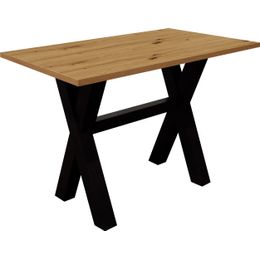 M&auml;usbacher Bartisch M&Auml;USBACHER, schwarz (schwarzstahl, asteichefarben, schwarzstahl), B:160cm H:105cm T:70cm, Tische, Bartisch, Gestell in X-Form (Breite 120, 140 oder 160 cm)