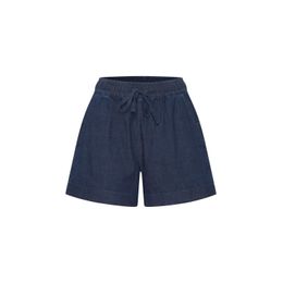 Shorts oxmo "Jeansshorts OXLillith", Damen, Gr. 38, N-Gr, blau (dunkelblau denim), Obermaterial: 98% Baumwolle CO. 2% Elasthan EL., Hosen Shorts