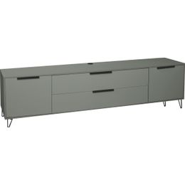 M&auml;usbacher Lowboard M&Auml;USBACHER "Bonnie", gr&uuml;n (pine gr&uuml;n matt lack), B:216cm H:60cm T:45cm, Sideboards, Lowboard, Lowboard mit Drahtgestell