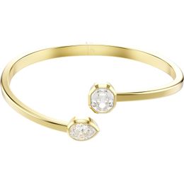 Armspange Swarovski "Schmuck Geschenk Imber Armreif" Gr. L, gold (gelbgoldfarben, kristallwei&szlig;, kristallwei&szlig;), Armb&auml;nder, Damen, L, Metall, Armspange, mit Swarovski Kristall