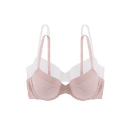 B&uuml;gel-BH Dorina "Louise", Damen, Gr. 75, Cup A, beige (pink, ivory), Microtouch, Obermaterial: 57% Polyamid, 35% Polyester, 8% Elasthan, unifarben, BHs B&uuml;gel-BH, weicher Stoff, verstellbare Tr&auml;ger, elastisch