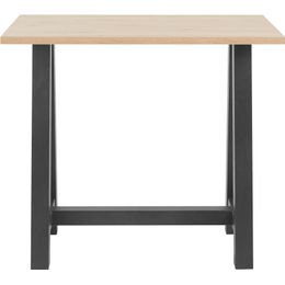 M&auml;usbacher Bartisch M&Auml;USBACHER, schwarz (schwarzstahl, asteichefarben, schwarzstahl), B:140cm H:105cm T:70cm, Tische, Bartisch, Gestell in A-Form (Breite 120, 140 oder 160 cm)