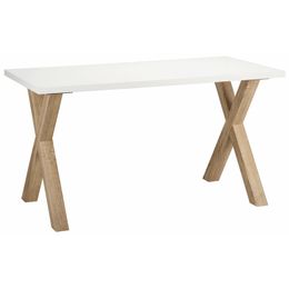 M&auml;usbacher Schreibtisch M&Auml;USBACHER "Mio", braun (eichefarben, wei&szlig;), B:140cm H:75cm T:70cm, Tische, Schreibtisch