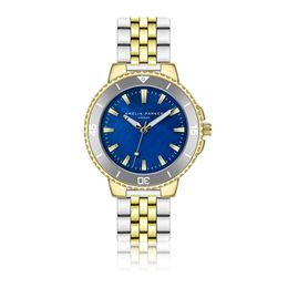 Quarzuhr AMELIA PARKER "AH2-B278G", gold, silber, Armbanduhren, Damen, Quarzuhr