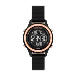 Chronograph Skechers "FAIRHAVEN", schwarz, Armbanduhren, Damen, Chronograph, Quarzuhr, Armbanduhr, Damenuhr, Silikonarmband, digital, Tag