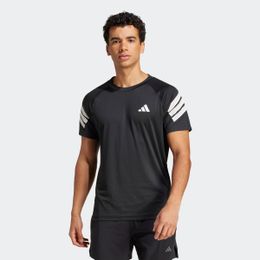 T-Shirt adidas Performance "ICON 3-STREIFEN", Herren, Gr. XXL, schwarz-wei&szlig; (schwarz, wei&szlig;), Obermaterial: 92% Polyester, 8% Elasthan, Rundhals, Shirts T-Shirt, schmale Passform, mit CLIMACOOL Technologie