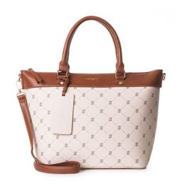Henkeltasche LAZAROTTI "Palermo Handtasche 29 cm", Damen, braun (beige), Kunstleder, Taschen