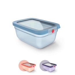 Frischhaltedose Emsa "oneClick", blau, B:15,95cm H:9,44cm L:21,73cm, Polyprophylen (PP), Lebensmittelaufbewahrungsbeh&auml;lter, Frischhaltedose, verschlossen mit nur 1 x Klick, 100% dicht, made in Germany