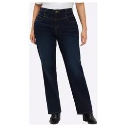 Bequeme Jeans sheego, Damen, Gr. 48, Normalgr&ouml;&szlig;en, blau (dunkelblau), 95% Baumwolle, 3% Polyester, 2% Elasthan, unifarben, lang, Jeans