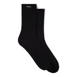 Freizeitsocken HUGO UNDERWEAR "2P RS UNI CC W", Damen, Gr. 39-42, schwarz, Baumwollmischung, unifarben, elastisch, Socken, mit gerolltem B&uuml;ndchen