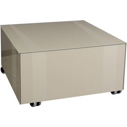 M&auml;usbacher Couchtisch M&Auml;USBACHER, kaschmir, B:75cm H:42cm T:75cm, Tische, Couchtisch, Couchtisch auf Rollen BHT 75/42/75 cm mit 1 Schublade, 1 offenes Fach