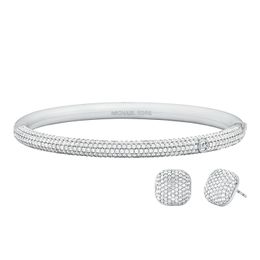 Schmuckset Michael Kors "Multipack Schmuck Geschenk Metall Premium", metallfarben, kristallwei&szlig;, kristallwei&szlig;, Schmuck_Sets, Damen, Metall, glitzernd, Schmuckset, mit Zirkonia (synth.)