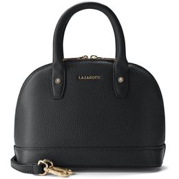Henkeltasche LAZAROTTI "Bologna Leather Handtasche Crossbody Leder 24 cm", Damen, anthrazit, Leder, Taschen