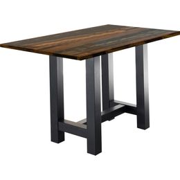 M&auml;usbacher Bartisch M&Auml;USBACHER, schwarz (schwarzstahl, texas oak, schwarzstahl), B:160cm H:105cm T:70cm, Tische, Bartisch, Gestell in U-Form (Breite 120, 140 oder 160 cm)