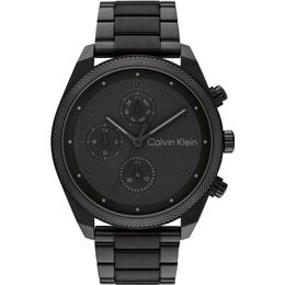 Multifunktionsuhr Calvin Klein "ARCHITECTURAL MULTI", schwarz, Armbanduhren, Herren, Quarzuhr, Armbanduhr, Herrenuhr, Datum, Edelstahlarmband