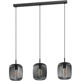 Eglo Pendelleuchte "H&auml;ngeleuchte ROMAZZINA, exkl. E27, Stahl, Pendellampe", schwarz, 3, &Oslash; 20cm H: 110cm, Leuchten, Esszimmerlampe, 90x20x110cm, 3-flammig, modern, minimalistisch, Pendelleuchte