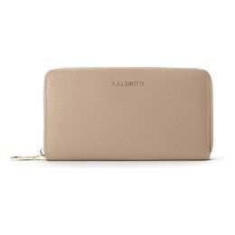 Geldb&ouml;rse LAZAROTTI "Bologna Leather XL Zip-Around Geldb&ouml;rse Leder 19 cm", Damen, beige, Leder, Kleinlederwaren