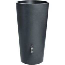 Regenwassertank ARVES "Flower", grau (anthrazit), H:110cm &Oslash;:60cm, Kunststoff, Regentonnen