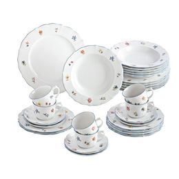 Seltmann Weiden Kombiservice, Wei&szlig;, Keramik, 30-teilig, Blume, 29.8x28.5x36.3 cm, Essen & Trinken, Geschirr, Geschirr-Sets, Kombiservice
