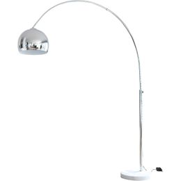 Salesfever Bogenlampe "Finn", wei&szlig; (chromfarben, wei&szlig;), 1, &Oslash; 30cm H: 181cm, 1 Stk., Leuchten, H&ouml;henverstellbar und mit Dimmschalter, Bogenlampe