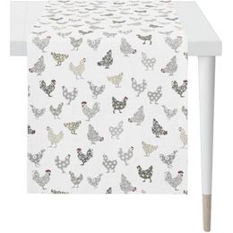 Tischl&auml;ufer Apelt "6710", grau, B:140cm L:42cm, Baumwolle, Polyester, Tischdecken