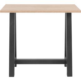 M&auml;usbacher Bartisch M&Auml;USBACHER, schwarz (schwarzstahl, eichefarben s&auml;gerau, schwarzstahl), B:140cm H:105cm T:70cm, Tische, Bartisch, Gestell in A-Form (Breite 120, 140 oder 160 cm)