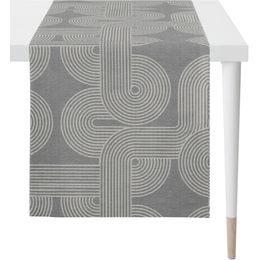Tischl&auml;ufer Apelt "Nova, LOFT STYLE, Jacquard", grau, B:44cm L:140cm, Polyester, Viskose, Tischdecken