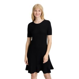 Strickkleid Vera Mont "Damen mit Rundhalsausschnitt", Damen, Gr. XL, US-Gr&ouml;&szlig;en, schwarz, Strick, Obermaterial: 80% Viskose, 20% Polyamid, k&ouml;rpernah kurz, Rundhals, Kleider Strickkleid