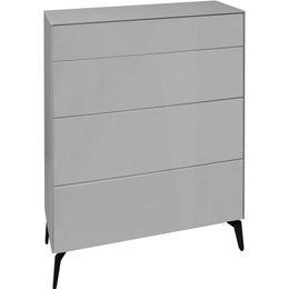 M&auml;usbacher Kommode M&Auml;USBACHER "Imola", grau (kreidegrau matt lack, glas kreidegrau glanz), B:82cm H:102cm T:42cm, Sideboards, Kommode, M&auml;usbacher Kommode mit Glasfront und Glasoberplatte