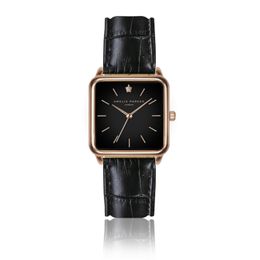 Quarzuhr AMELIA PARKER "AC7-S078R", schwarz (schwarz croco), Armbanduhren, Damen, Quarzuhr
