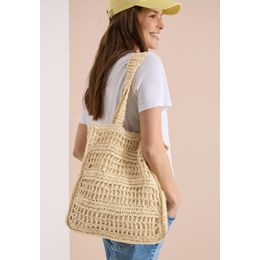 Henkeltasche Cecil, Damen, straw beige, Stoff, Papierstroh, Taschen, leicht transparent