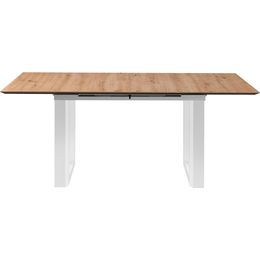 Esstisch "New Atlanta", wei&szlig; (ice wei&szlig; supermatt, asteiche, ice wei&szlig; supermatt, asteiche), H:76cm, SET ONE BY Musterring, Tische, Esstisch, Platte rechteckig mit schweizer Kante, ausziehbar, Gestell in U-Form