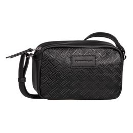 Umh&auml;ngetasche Tom Tailor "Mirenda", Damen, Gr. B/H/T: 22,5cm x 15cm x 8cm, schwarz, Polyurethan, Rautenmuster, beschichtet, clean, gepflegt, gummiert, Taschen Umh&auml;ngetasche, Umh&auml;ngetasche mit Allover-Logopr&auml;gung und Kantenfarbe