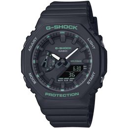 Chronograph Casio G-SHOCK, schwarz (schwarz, mint), Armbanduhren, Damen, Chronograph, Quarzuhr, Armbanduhr, Damen, Herren, digital, bis 20 bar wasserdicht