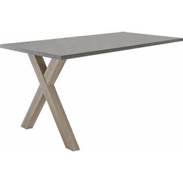 M&auml;usbacher Anbautisch M&Auml;USBACHER "Mio", grau (eichefarben, graphit), B:140cm H:75cm T:70cm, Holzwerkstoff, Ansatztischplatten, Esstischplatte Esstisch-Zubeh&ouml;r Tischplatte