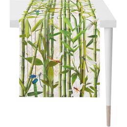 Tischl&auml;ufer Apelt "1702 Summergarden, Sommerdeko, Sommer", beige (natur, gr&uuml;n), B:45cm L:135cm, Baumwolle, Tischdecken, Digitaldruck