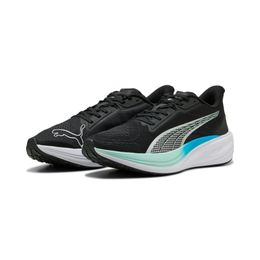 Laufschuh Puma "DARTER PRO", Damen, Gr. 38,5, Puma schwarz, Puma silber, mint melt, speed blau, Textil, Schuhe Laufschuh