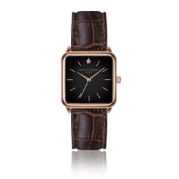 Quarzuhr AMELIA PARKER "AC7-S088R", braun croco, Armbanduhren, Damen, Quarzuhr