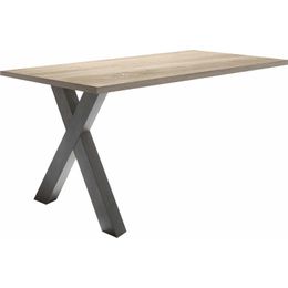 M&auml;usbacher Anbautisch M&Auml;USBACHER "Mio", grau (graphit, eichefarben), B:140cm H:75cm T:70cm, Holzwerkstoff, Ansatztischplatten, Esstischplatte Esstisch-Zubeh&ouml;r Tischplatte