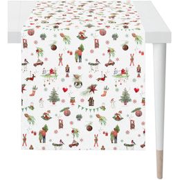 Tischl&auml;ufer Apelt "6200 WINTERWELT, Weihnachtsdeko, Weihnachten", bunt (wei&szlig;, bunt), B:48cm L:140cm, Baumwolle, Polyester, Tischdecken, Digitaldruck