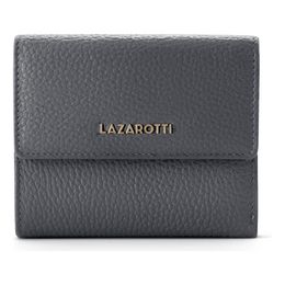 Geldb&ouml;rse LAZAROTTI "Bologna Leather Geldb&ouml;rse Leder 12 cm", Damen, dunkelgrau, Leder, Kleinlederwaren