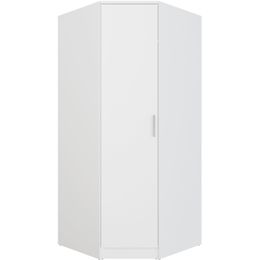 Eckkleiderschrank FORTE "Kleiderschrank, perfekte Eckl&ouml;sung, einfache Montage", wei&szlig;, B:80,4cm H:181cm T:80,4cm, Holzwerkstoff, Schr&auml;nke, Eckkleiderschrank, B/H/T 80,4/181/80,4, perfekte Eckl&ouml;sung, FSC