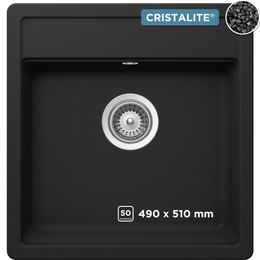 Granitsp&uuml;le Schock "Oslo", schwarz, B:49cm H:29cm T:51cm, Domogranit, K&uuml;chensp&uuml;len