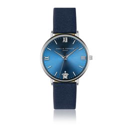 Quarzuhr AMELIA PARKER "AG3-S128S", blau, Armbanduhren, Damen, Quarzuhr