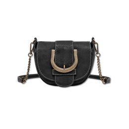 Umh&auml;ngetasche "Vintage Nappa", Damen, Gr. B/H/T: 20cm x 14cm x 8cm onesize, schwarz, Leder, Collezione Alessandro, Taschen Umh&auml;ngetasche, halbrunde Ledertasche, Made in Italy