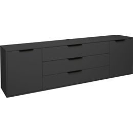 M&auml;usbacher Sideboard M&Auml;USBACHER "Bonnie", grau (anthrazit matt lack), B:216cm H:67cm T:45cm, Sideboards, Sideboard, Modernes Sideboard